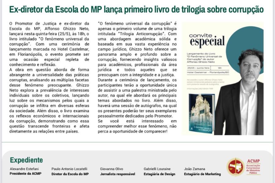 O promotor de Justiça Affonso Ghizzo Neto lança livro sobre o fenômeno ...